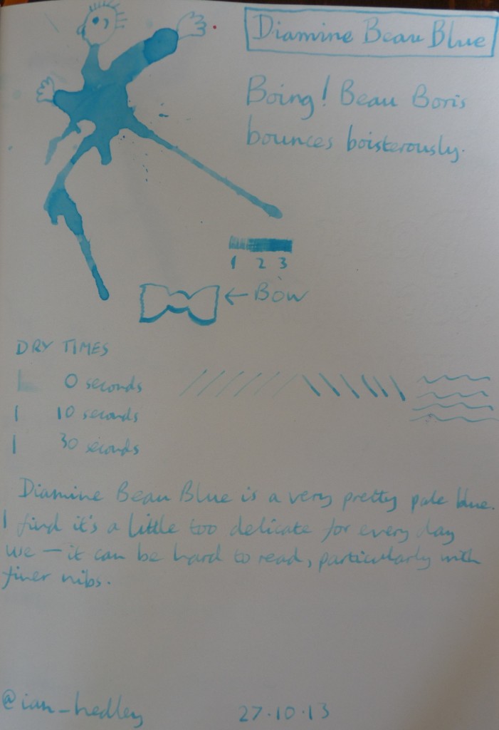 Diamine Beau Blue ink review – Ian Hedley